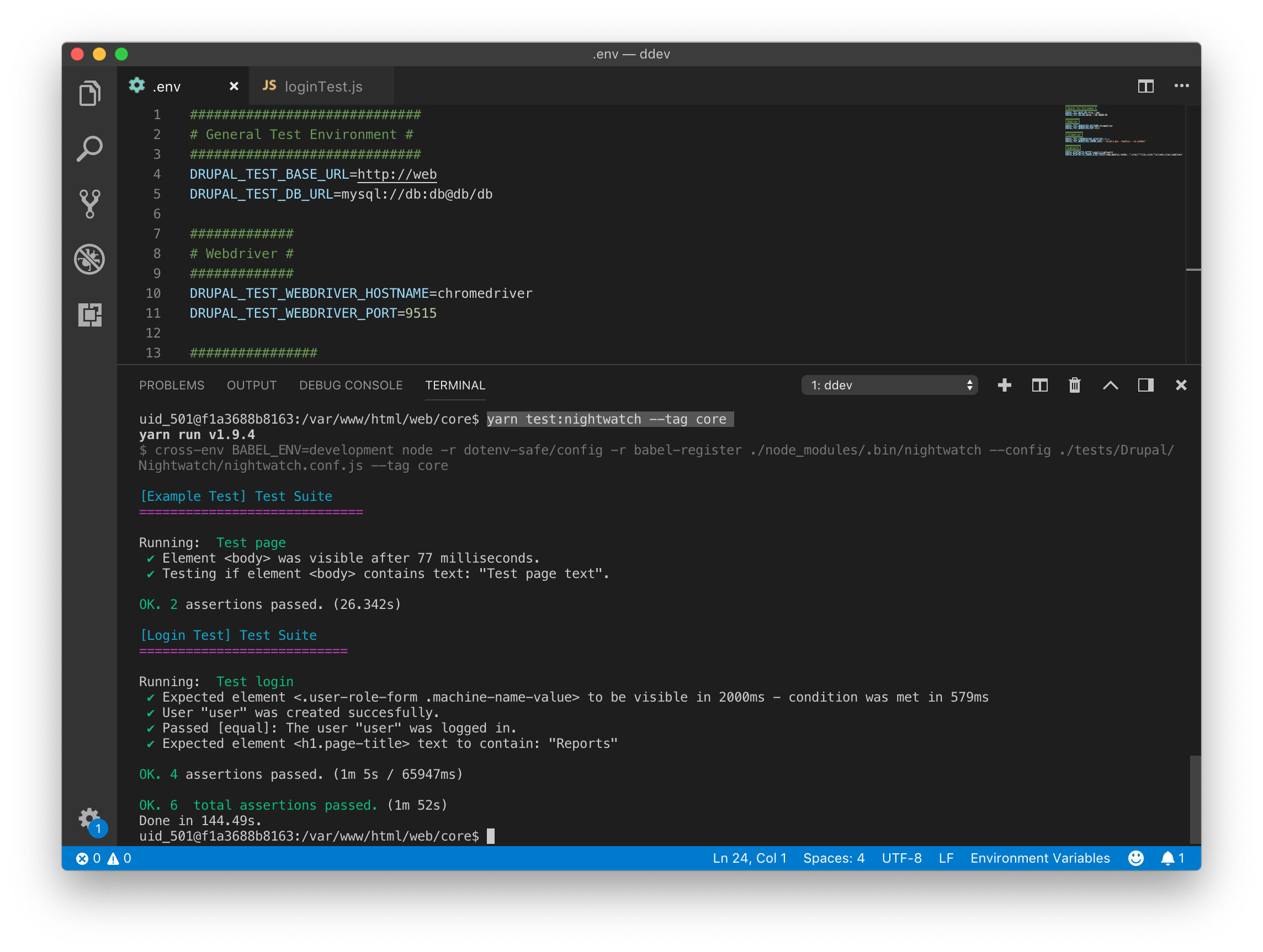 Running Drupal S Nightwatch Test Suite On Ddev