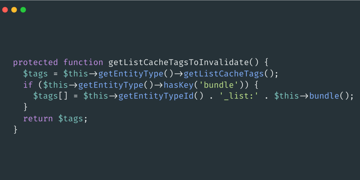 Using the bundle specific list cache tag for entity types Using the bundle specific list cache tag for entity types