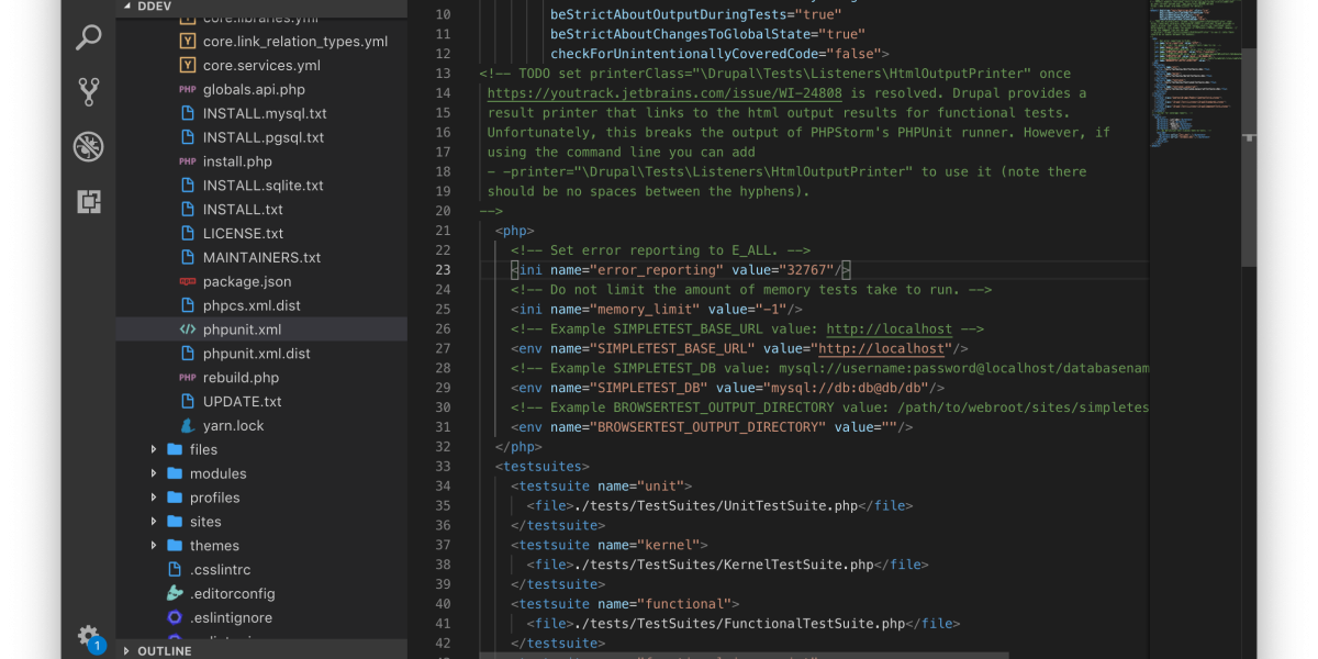 Running Drupal's PHPUnit test suites on DDEV Running Drupal's PHPUnit test suites on DDEV
