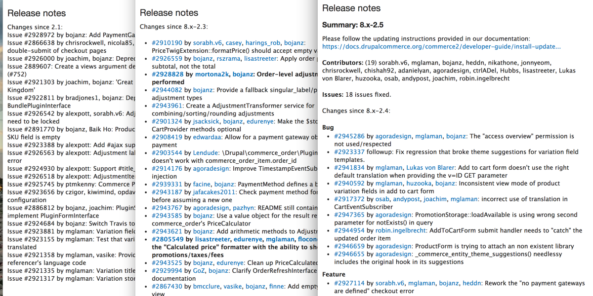 Creating better Drupal module release notes